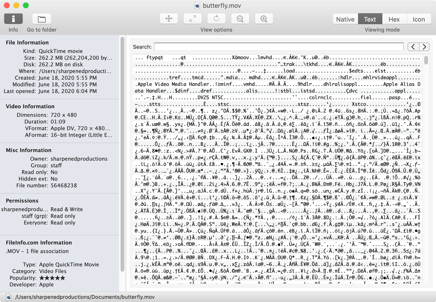 File Viewer for macOS Supported File Types (Legacy)